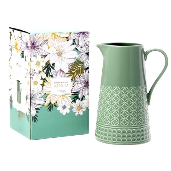 Accents | Atrium Teal Jug By Portmeirion Embossed Jug Vase Decor ...